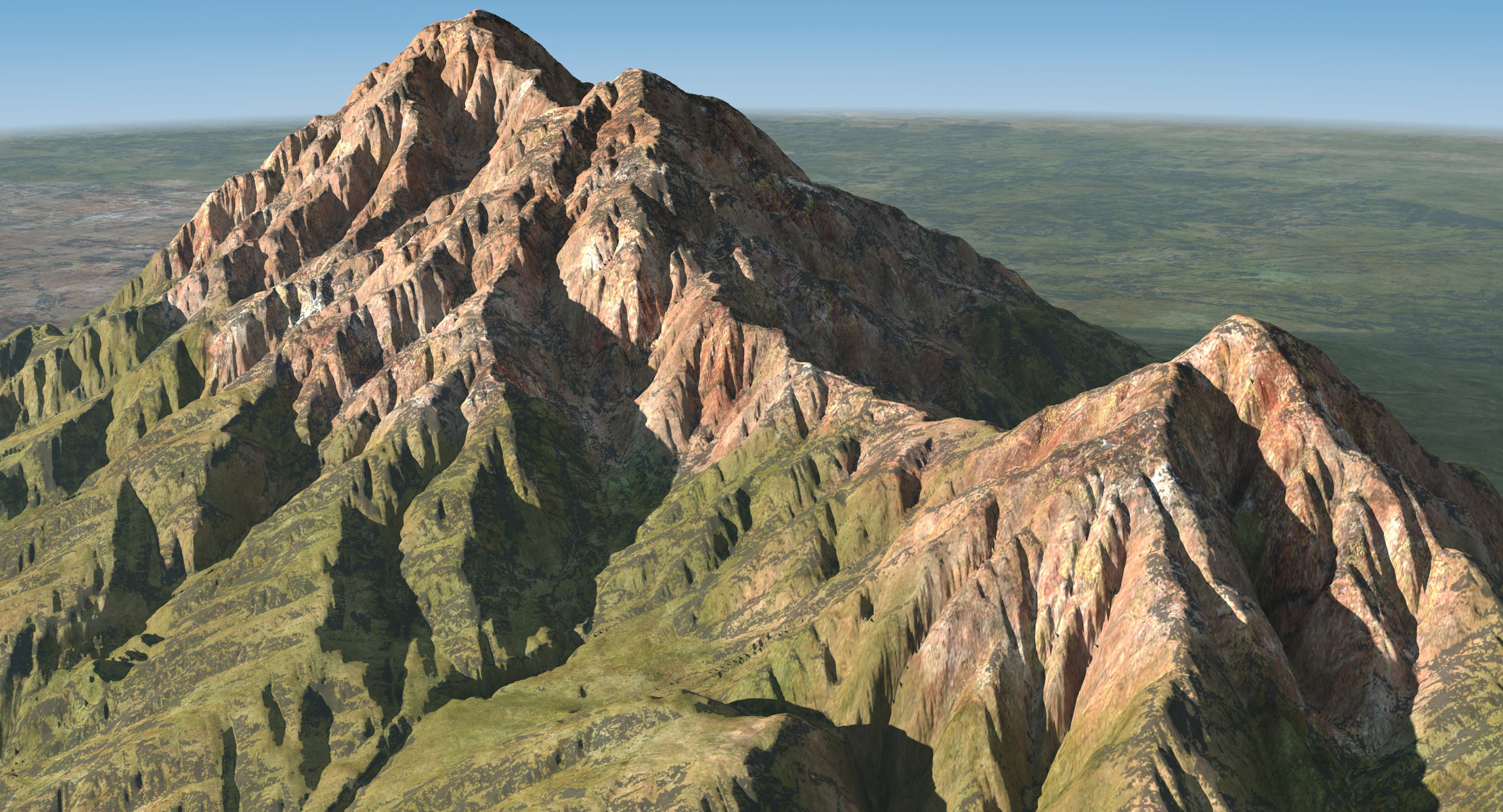 3d mountain range terrain landscape