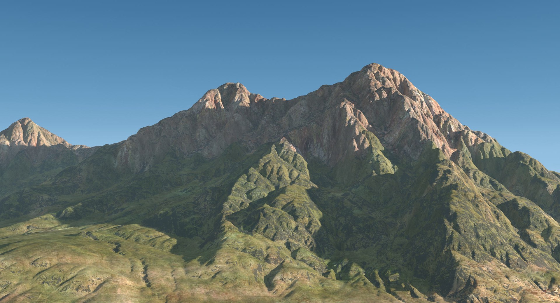 3d Mountain Range Terrain Landscape