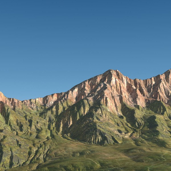 3d model of hills cliffs terrain