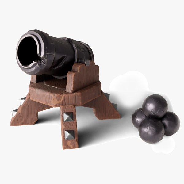 3D Stylized Cannon low poly 3d model - TurboSquid 1982782
