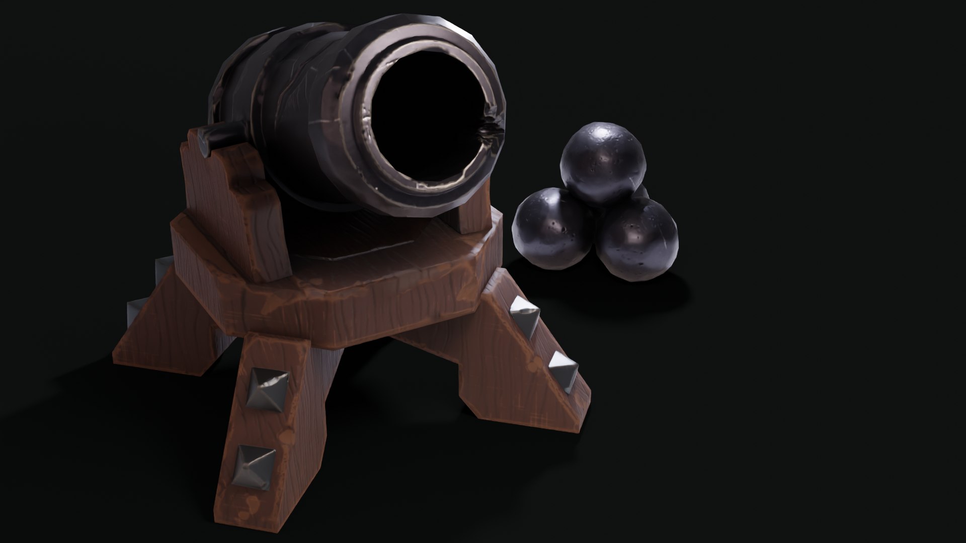 3D Stylized Cannon Low Poly 3d Model - TurboSquid 1982782