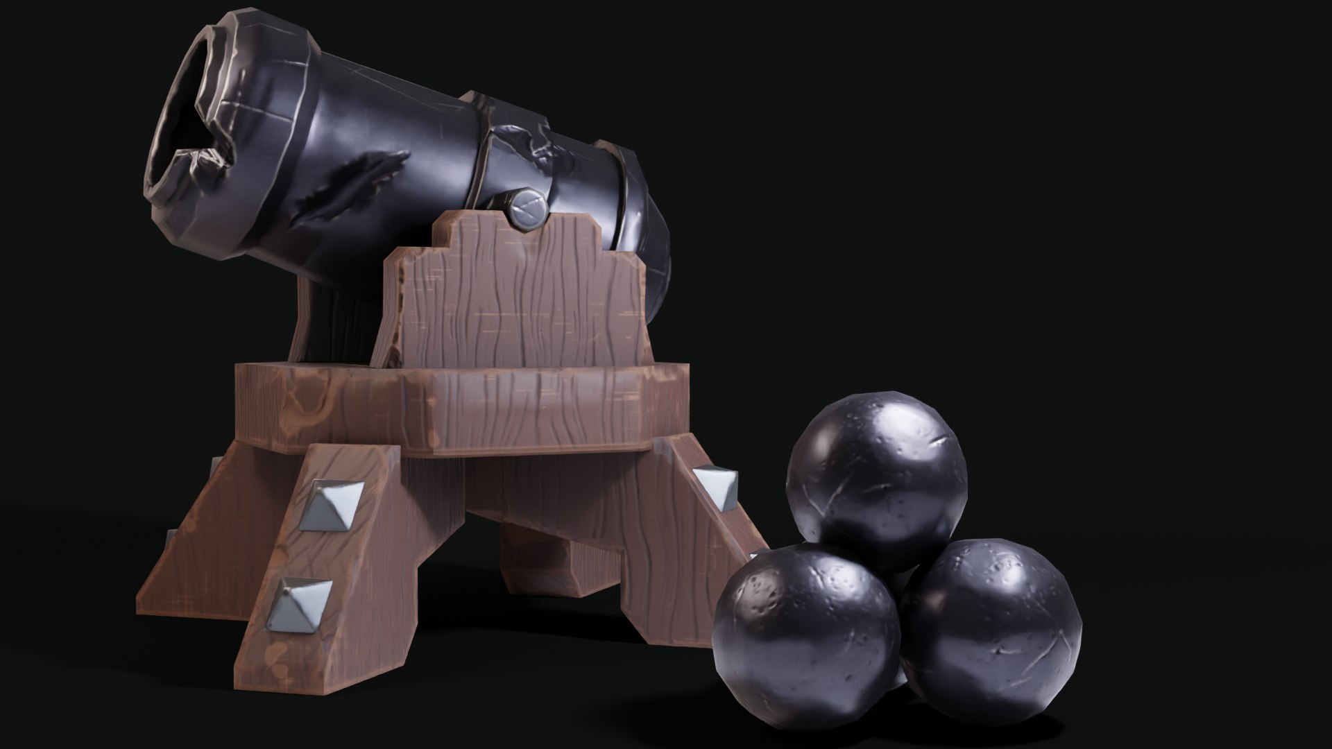 3D Stylized Cannon Low Poly 3d Model - TurboSquid 1982782