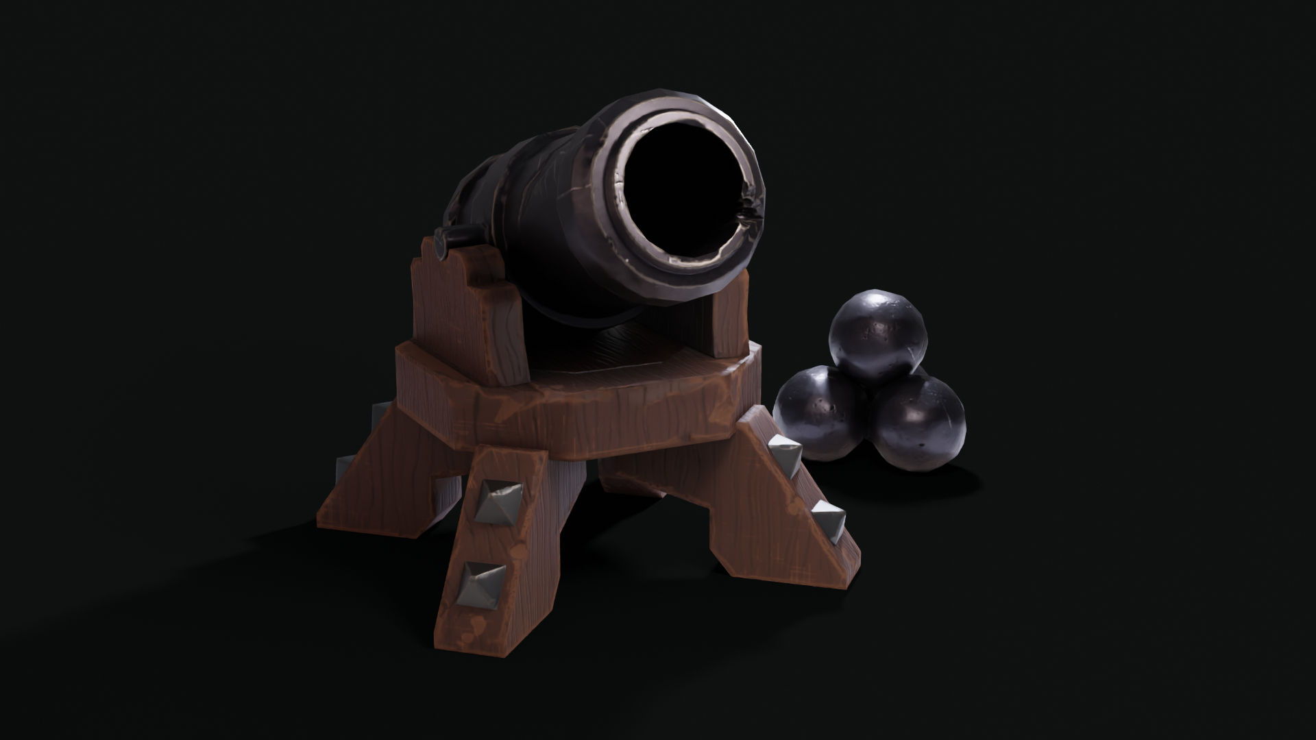 3D Stylized Cannon Low Poly 3d Model - TurboSquid 1982782