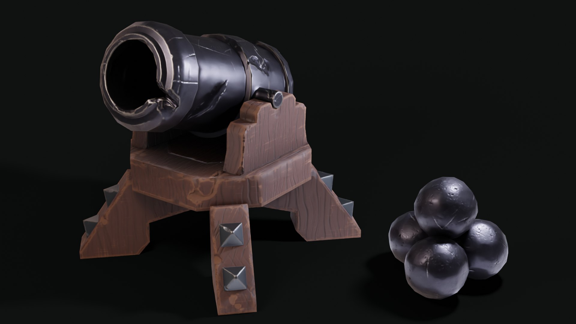 Stylized Cannon low poly 3d model3D模型 - TurboSquid 1982782