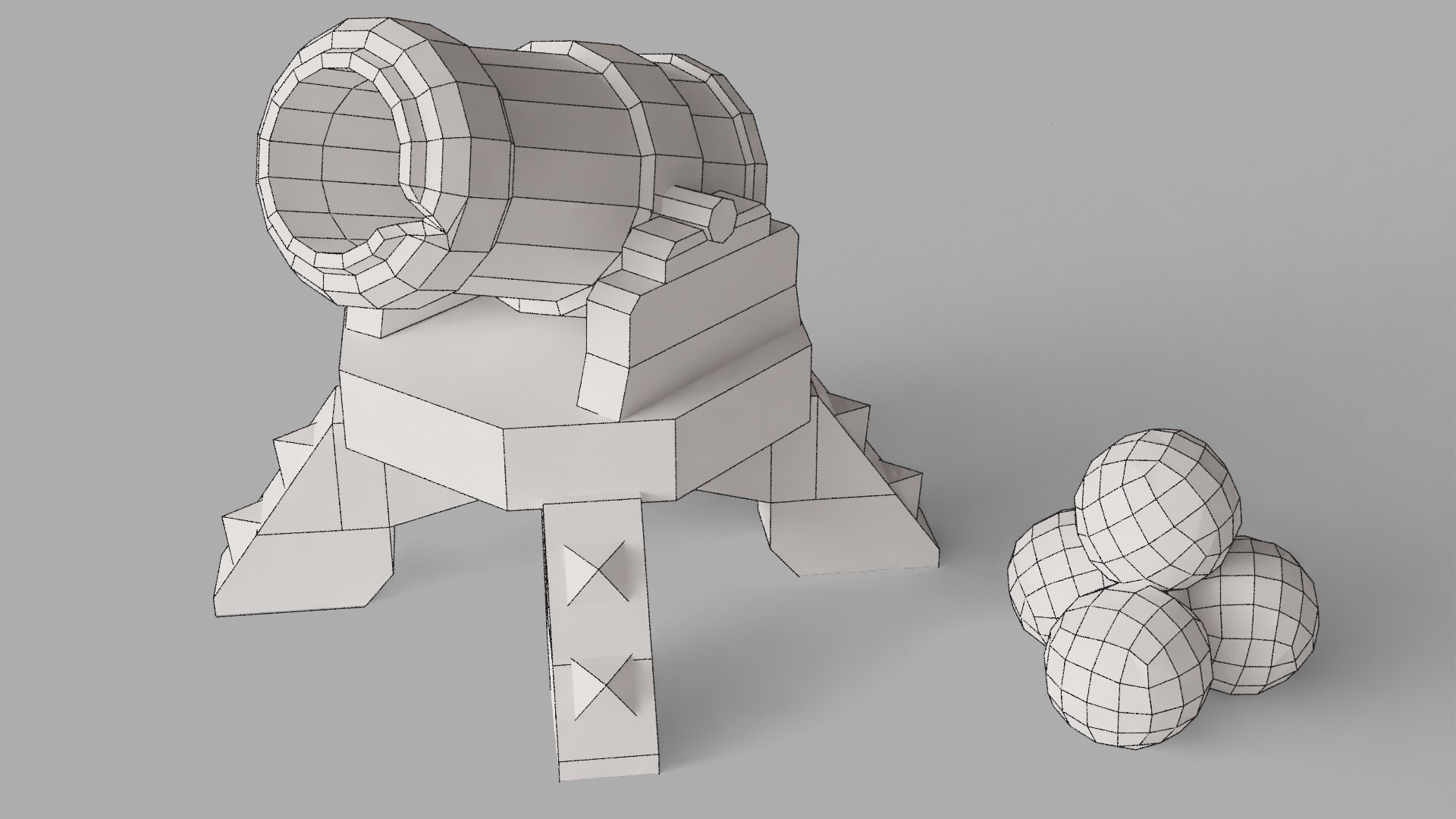 3D Stylized Cannon Low Poly 3d Model - TurboSquid 1982782