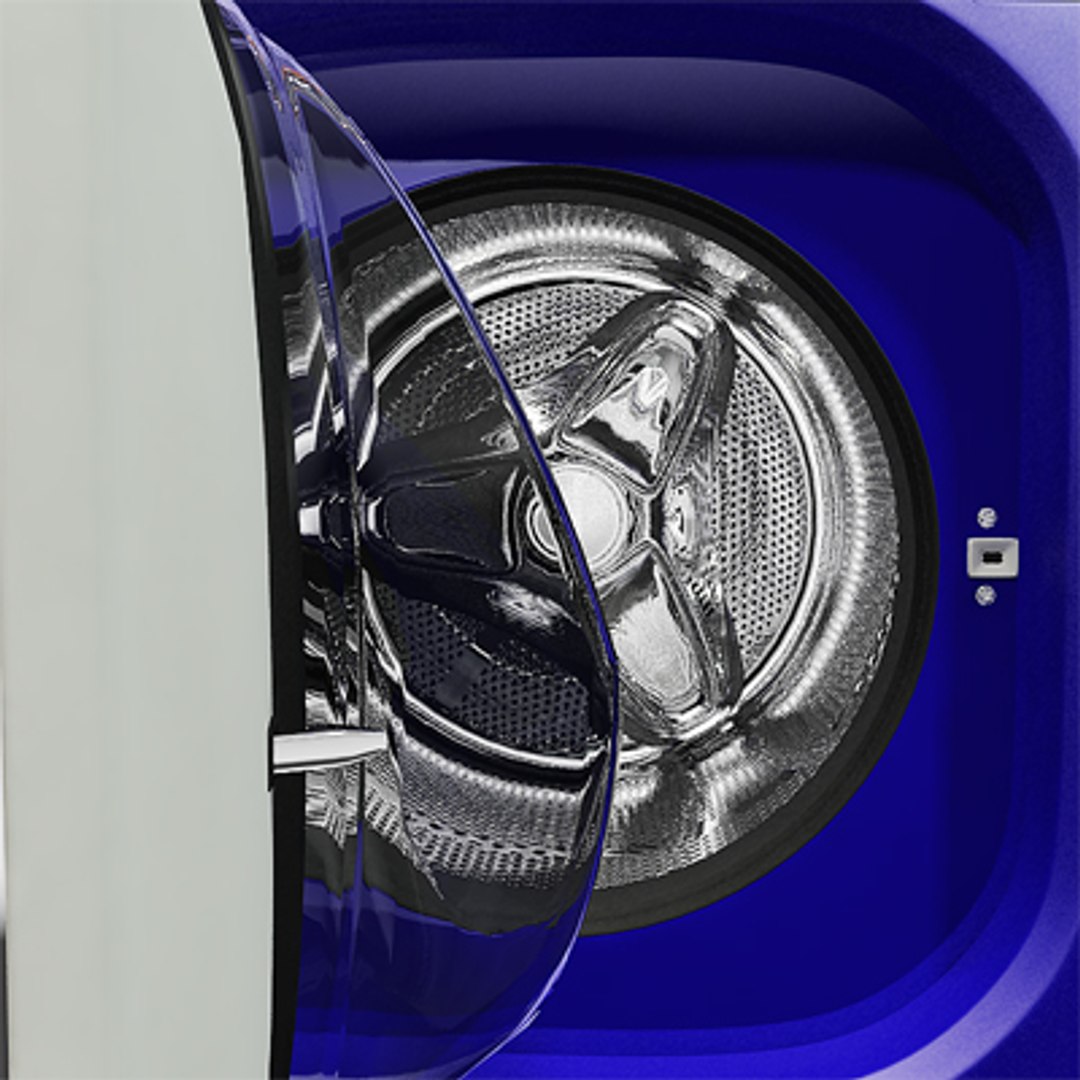 3d model blue washing machine