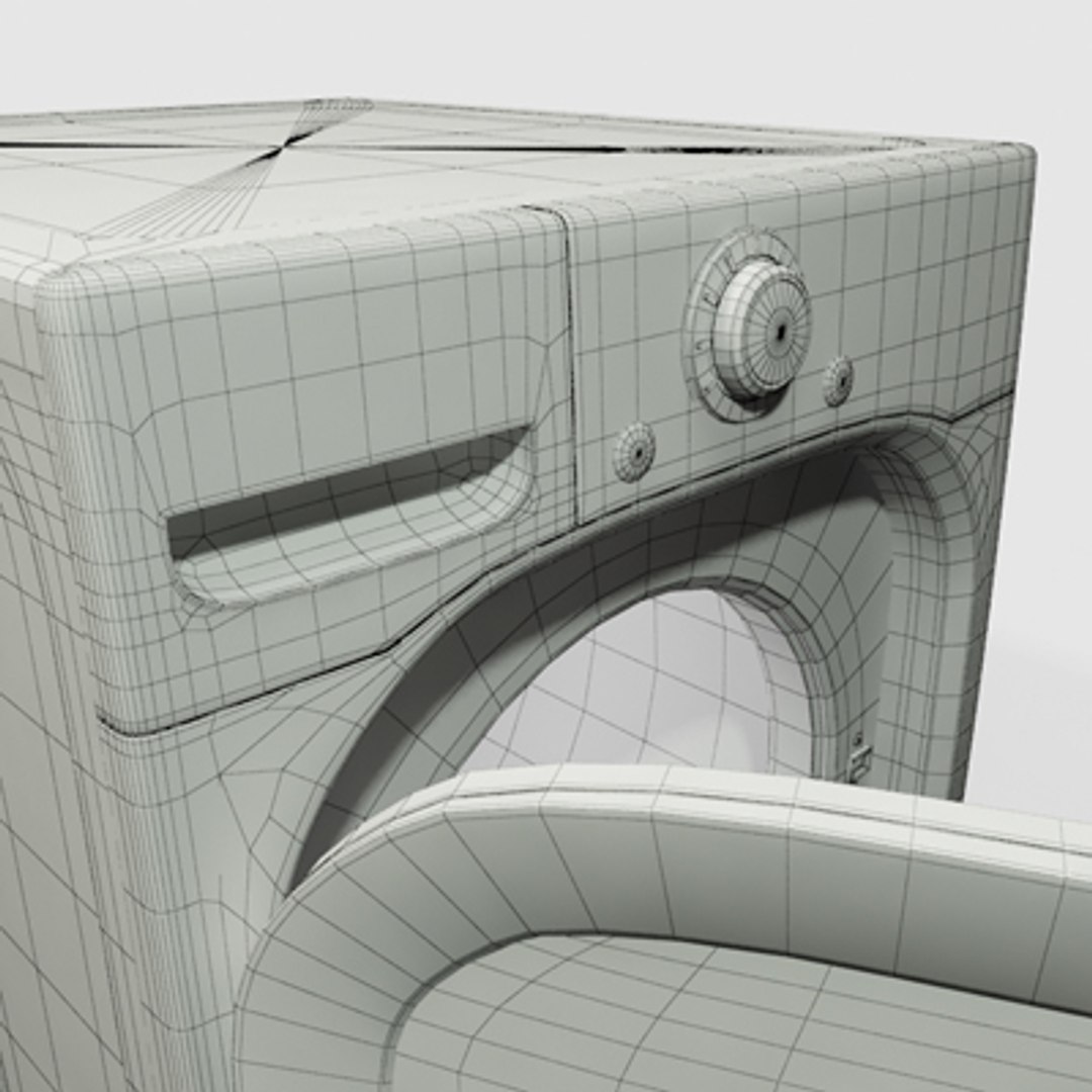 3d model blue washing machine