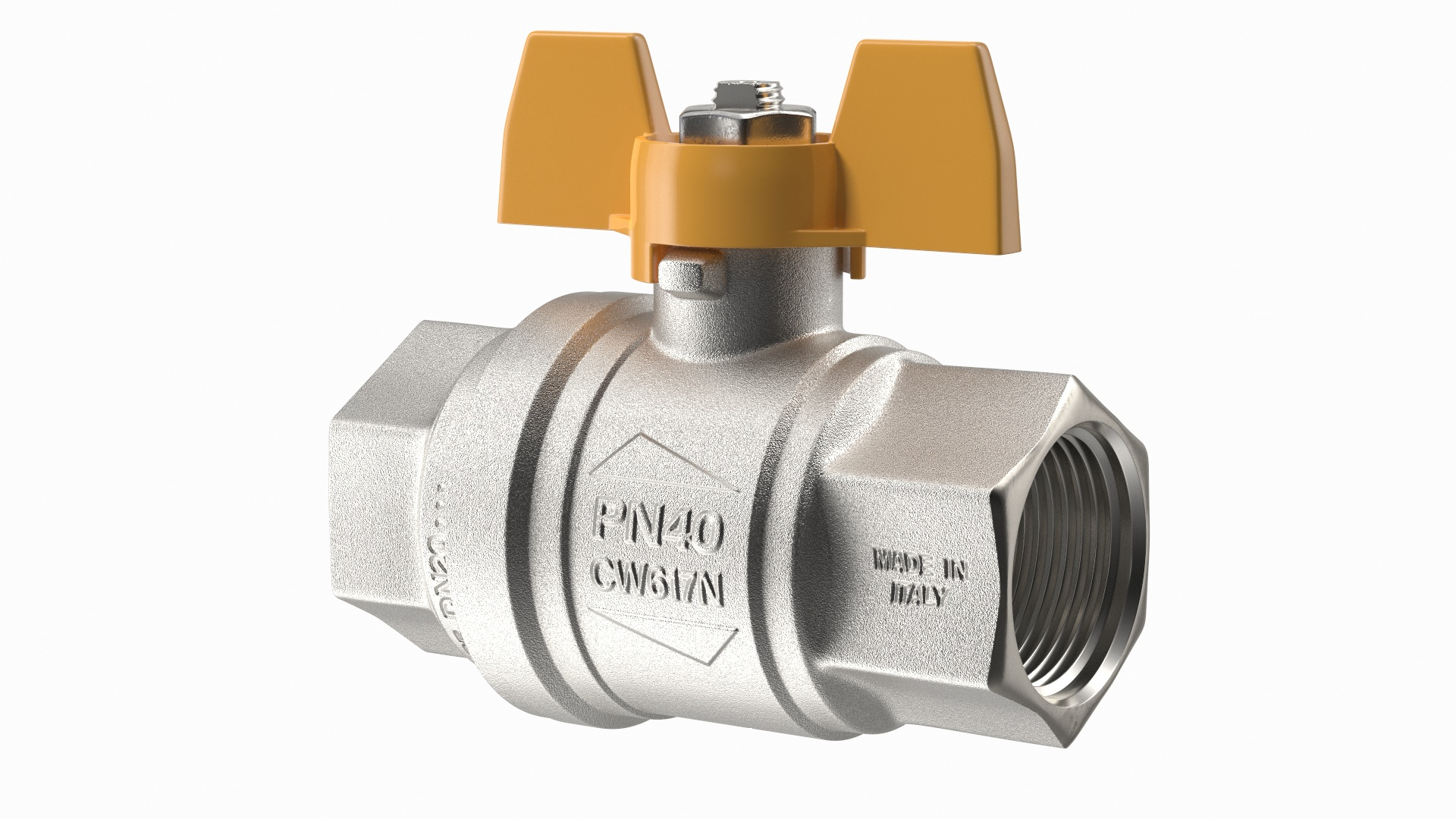 Ball Valve With Yellow Butterfly Handle 3D - TurboSquid 1968357