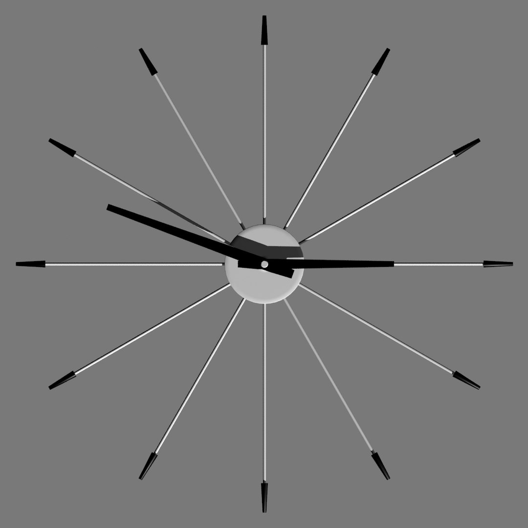 Spike Wall Clock 3d Model