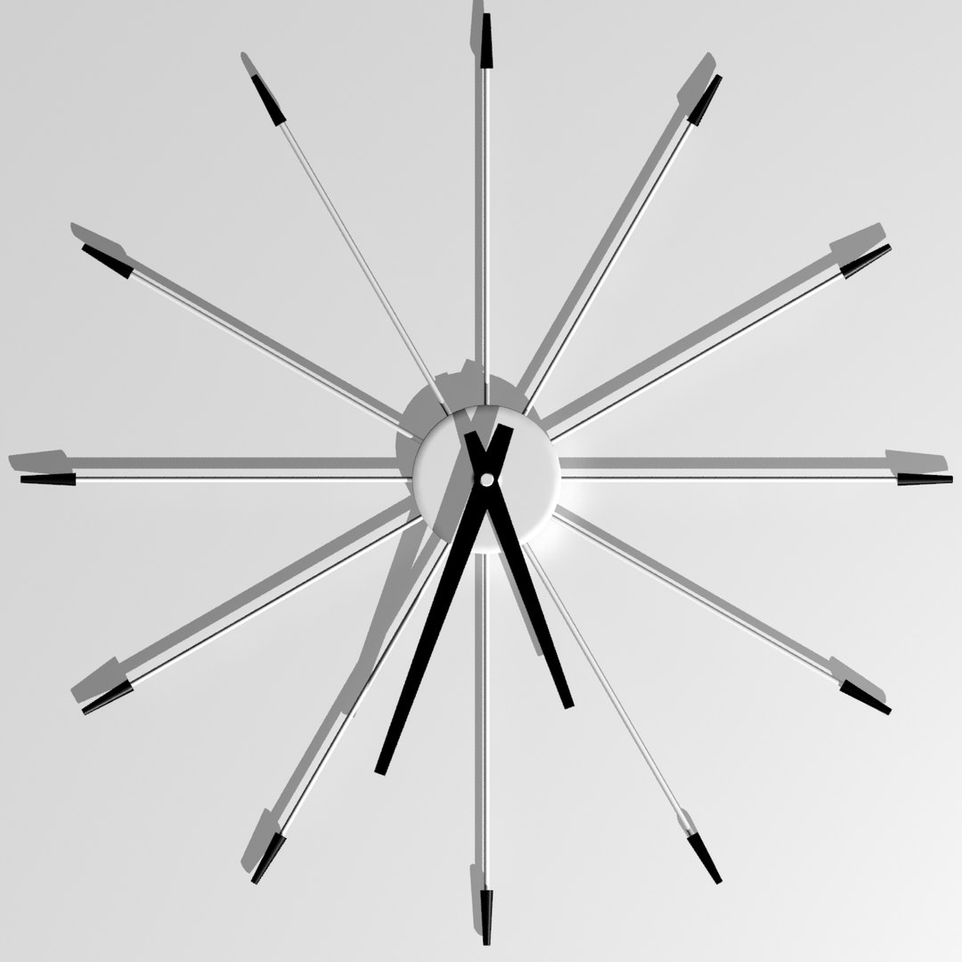 Spike Wall Clock 3d Model