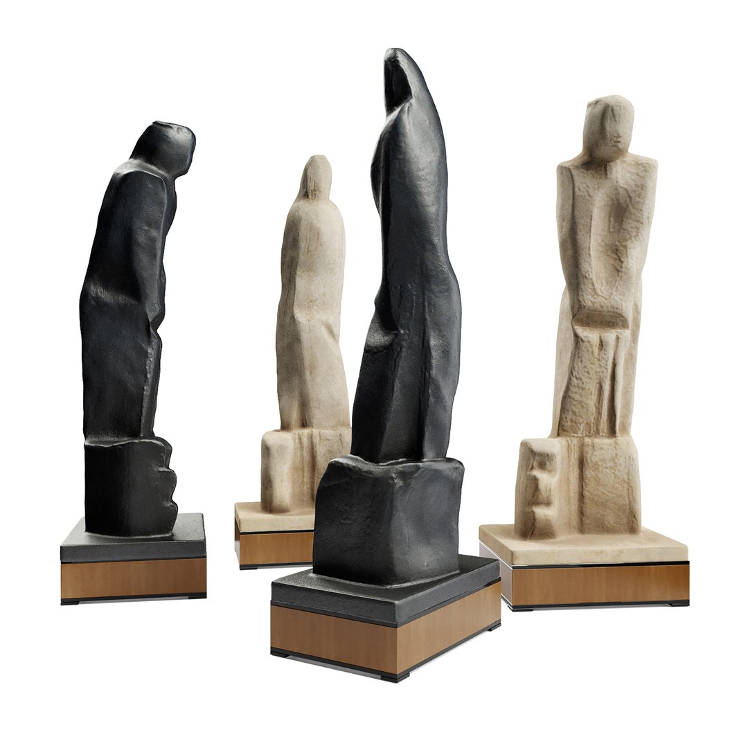 Man Woman Absctract Tall Figures 3D Model - TurboSquid 2098152