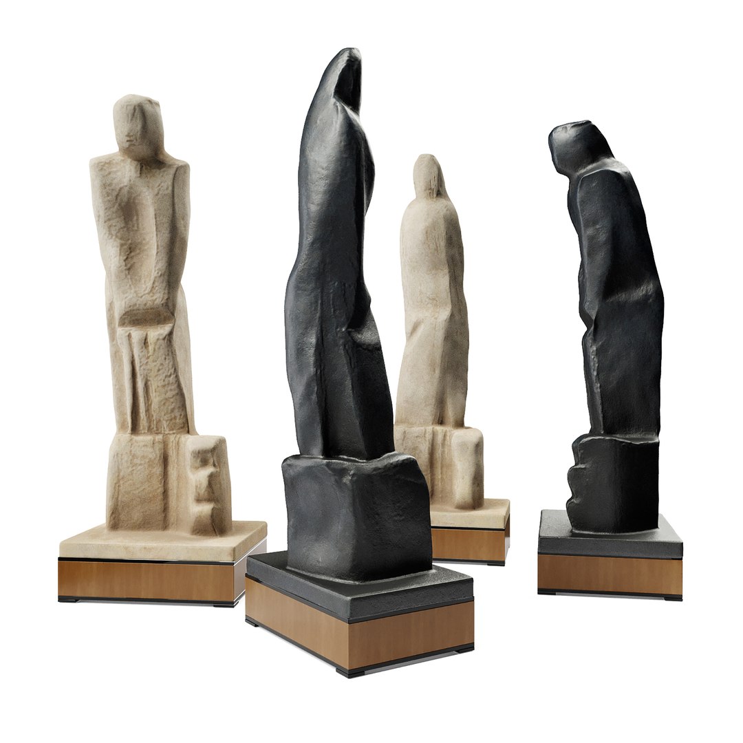 Man Woman Absctract Tall Figures 3D Model - TurboSquid 2098152