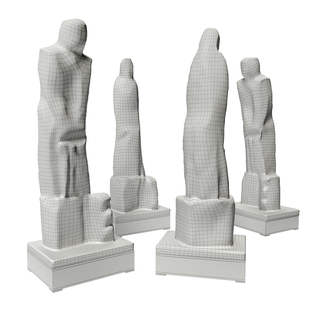 Man Woman Absctract Tall Figures 3D Model - TurboSquid 2098152