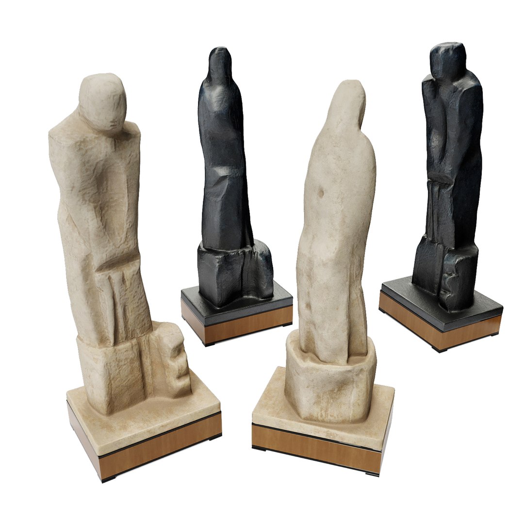 Man Woman Absctract Tall Figures 3D Model - TurboSquid 2098152