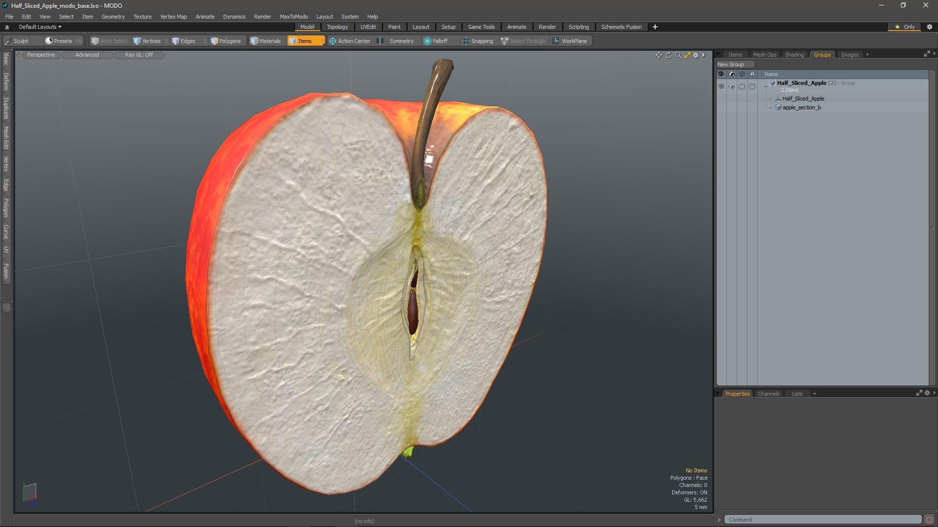 3D Half Sliced Apple - TurboSquid 2303788