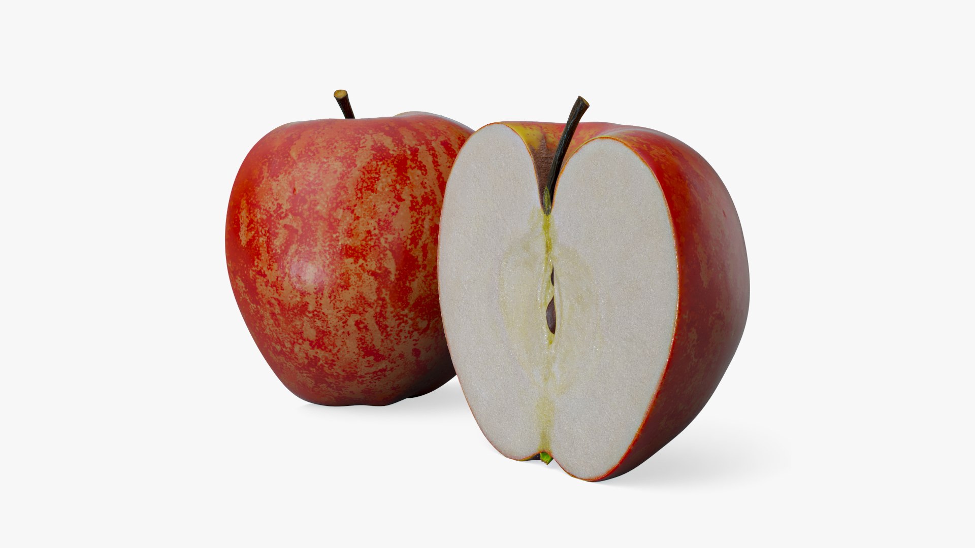 3D Half Sliced Apple - TurboSquid 2303788