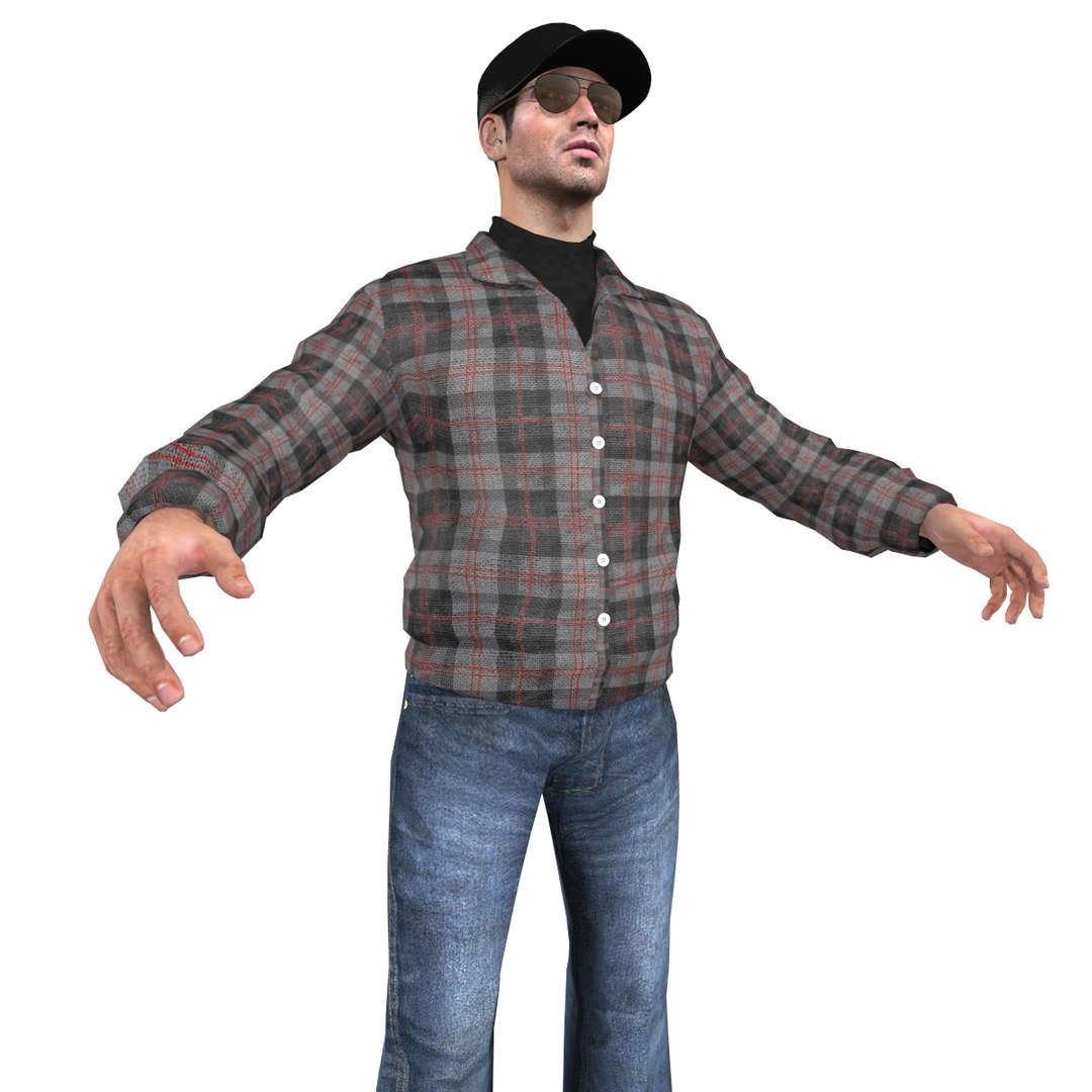 Truck Driver Man 3d Model