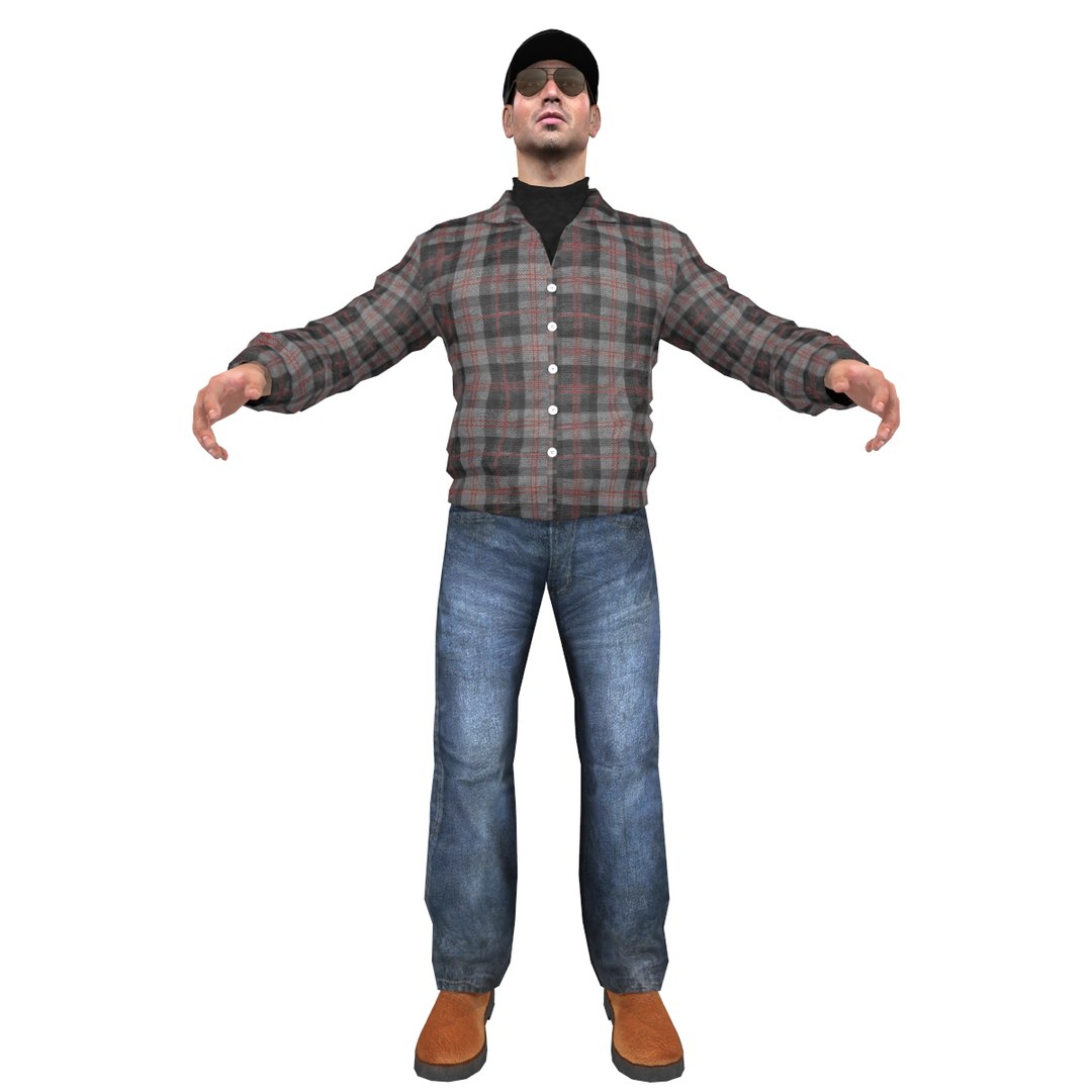 Truck Driver Man 3d Model