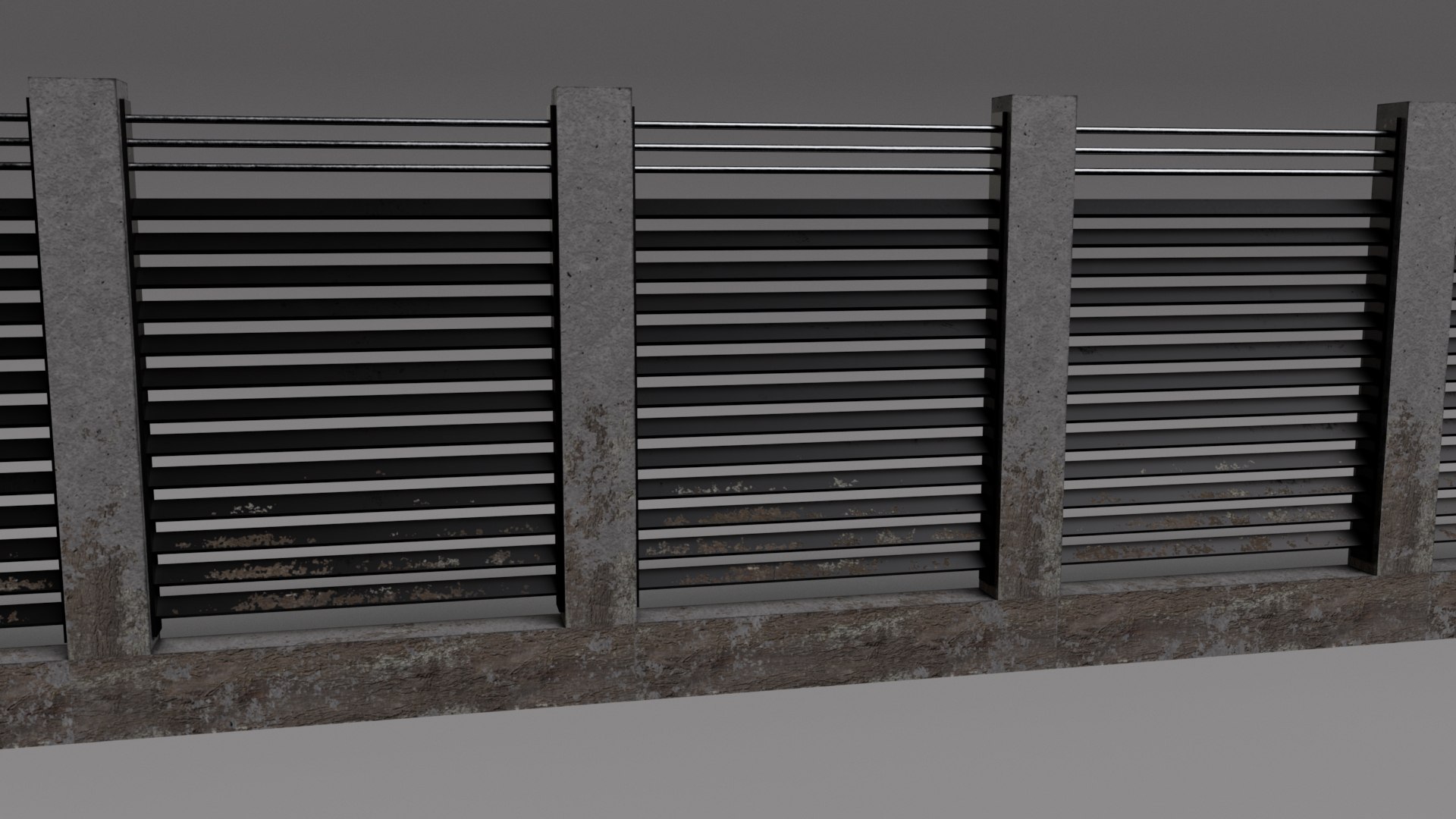 3D Low Poly Fence With 7 Texture Variations In Used Stone And Iron ...