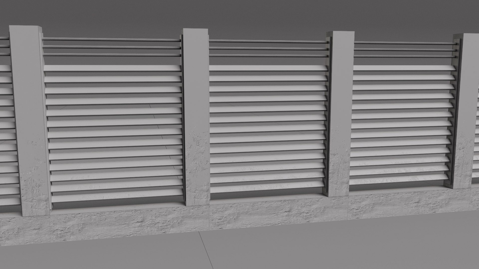 3D Low Poly Fence With 7 Texture Variations In Used Stone And Iron ...