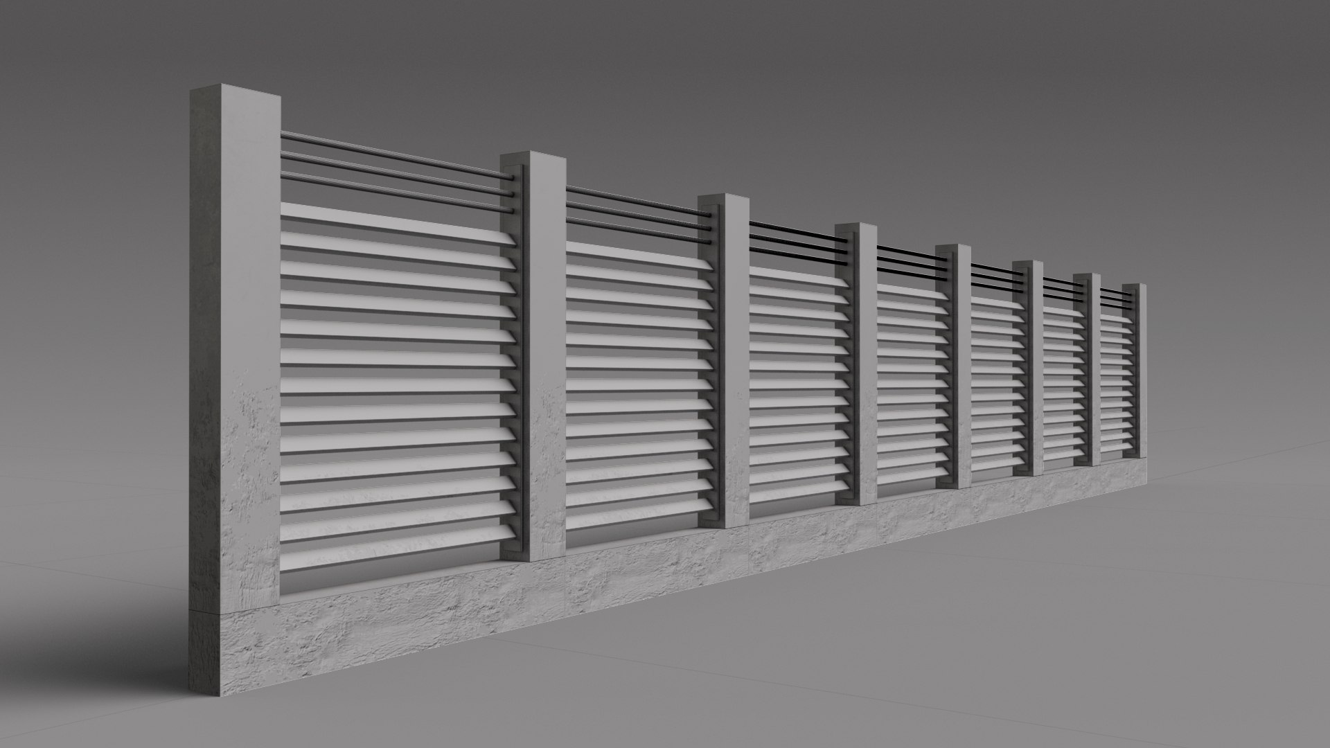 3D Low Poly Fence With 7 Texture Variations In Used Stone And Iron ...