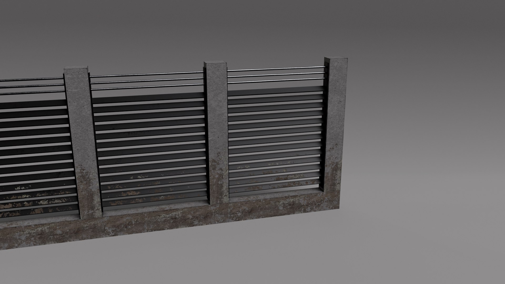 3D Low Poly Fence With 7 Texture Variations In Used Stone And Iron ...