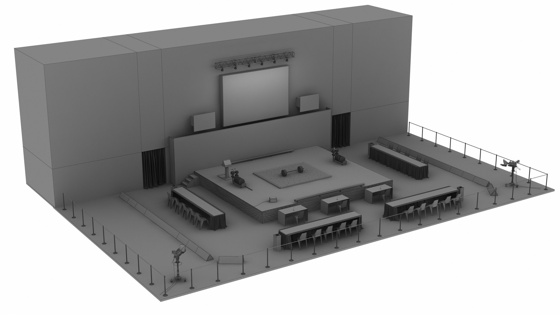 3D Olympic Weightlifting Arena Scene Model - TurboSquid 1831264
