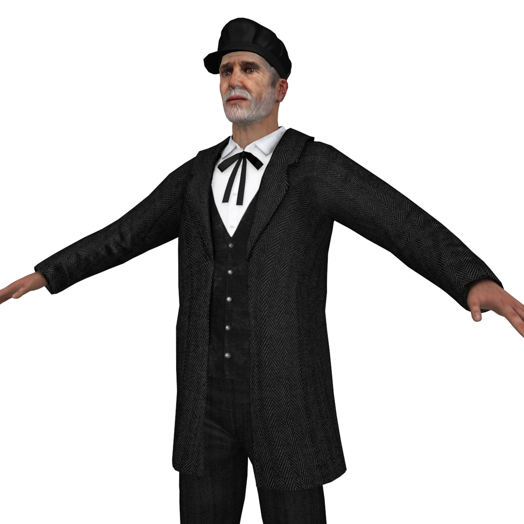 rigged wild west train 3d model