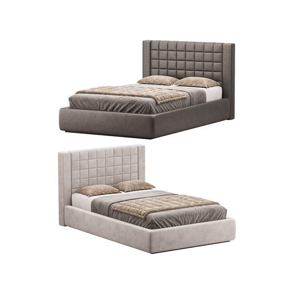 modelo 3d Cama individual con cabecero tapizado - TurboSquid 2332049