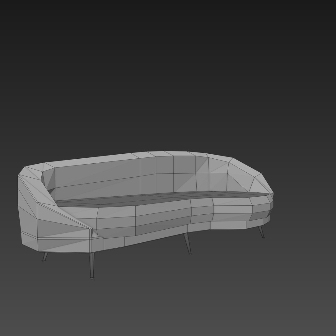 Curved Sofa 3D - TurboSquid 1832104