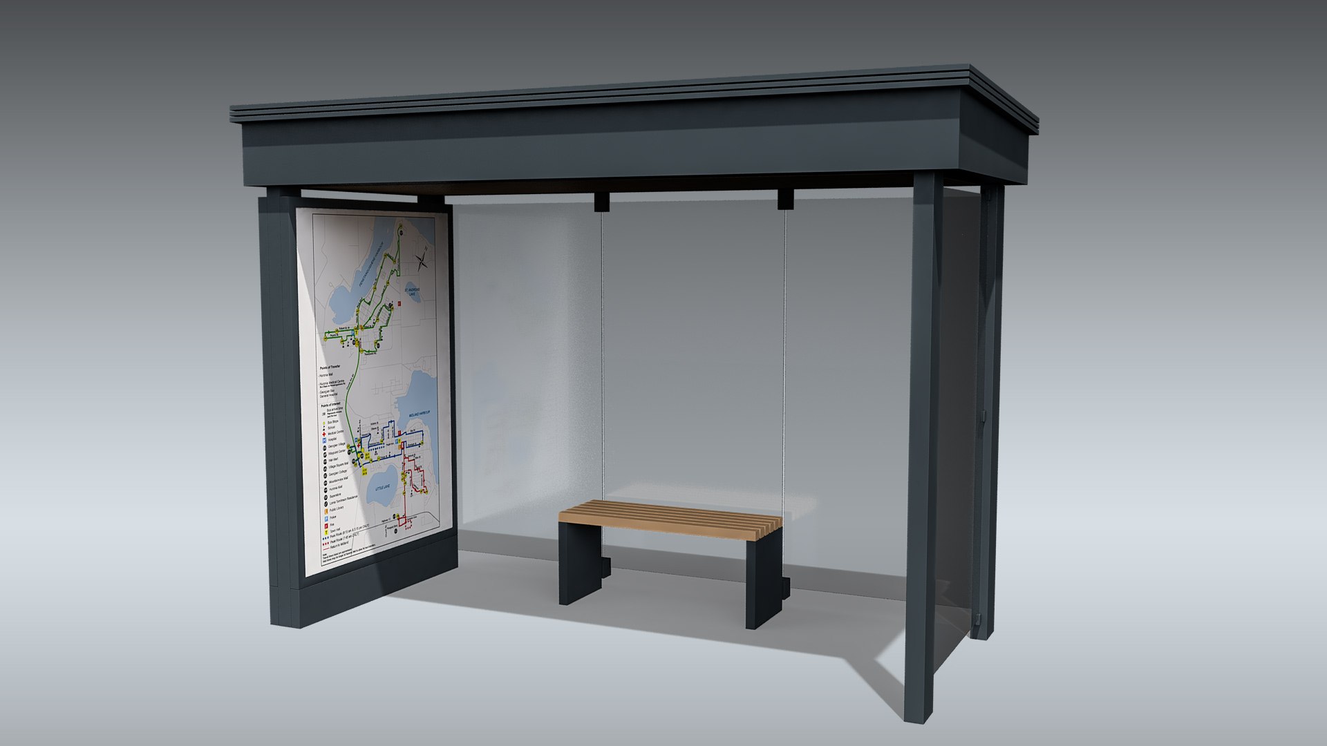 3D Bus Stop Shelter Model - TurboSquid 1586897