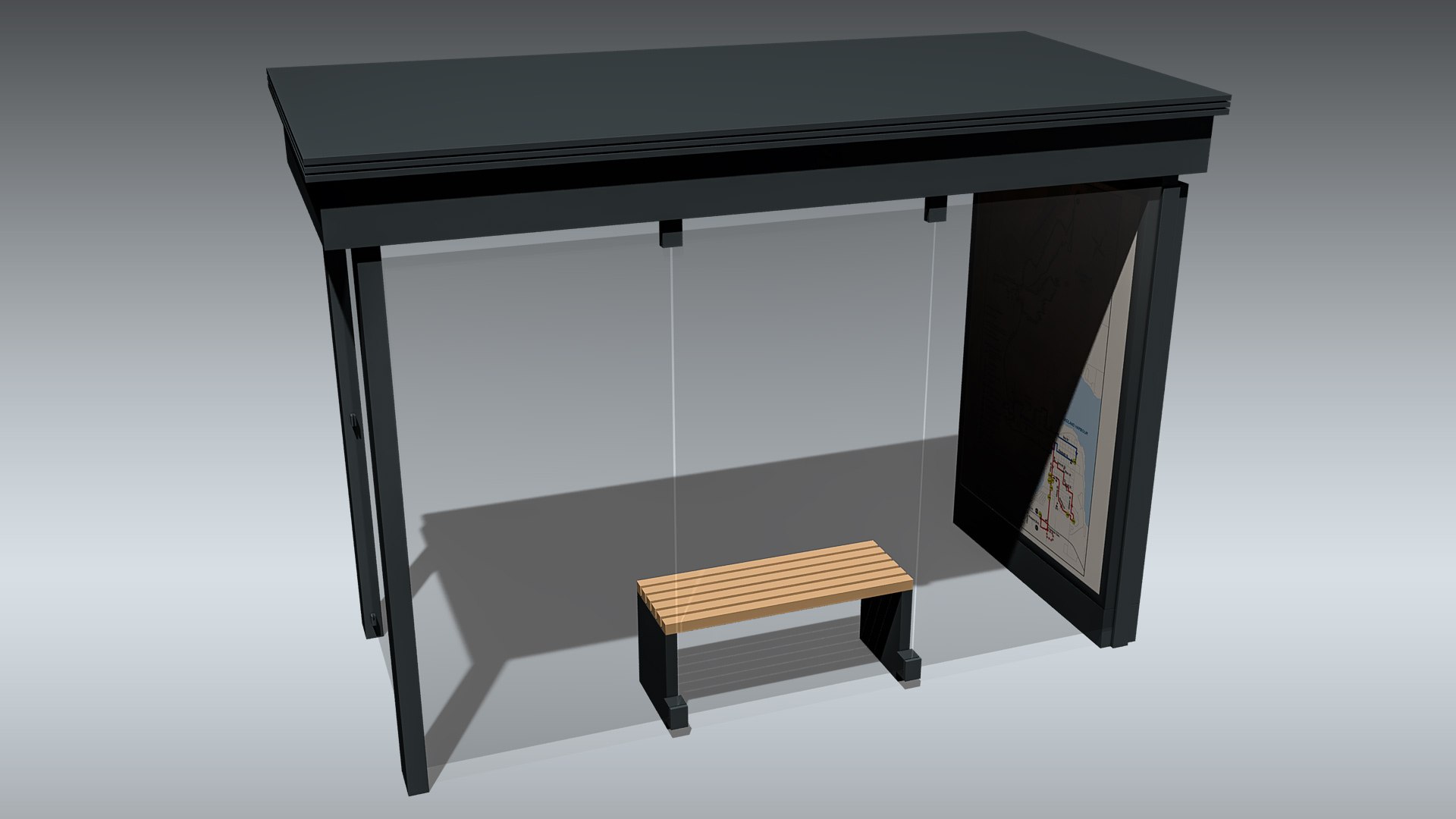 3D Bus Stop Shelter Model - TurboSquid 1586897