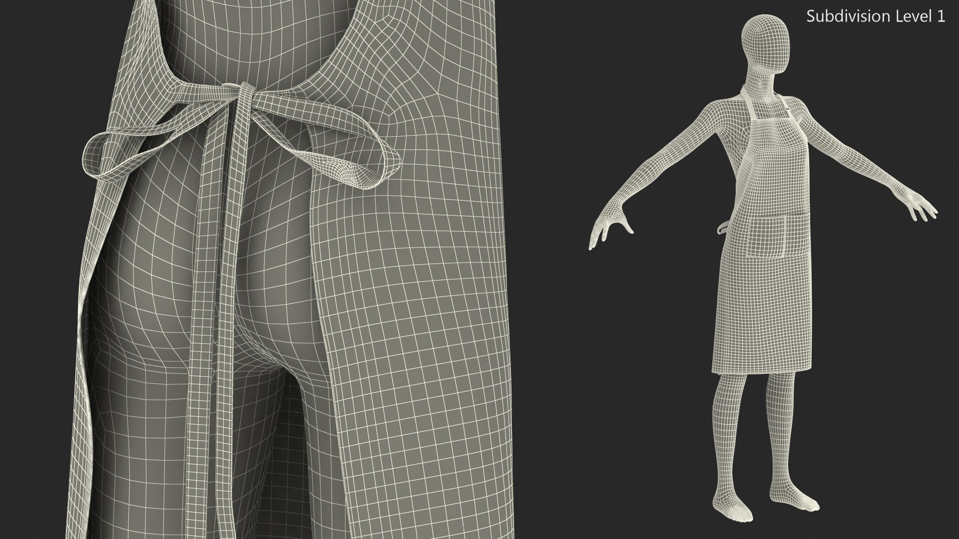 3D Cooking Apron Black On Women Mannequin - TurboSquid 1821742