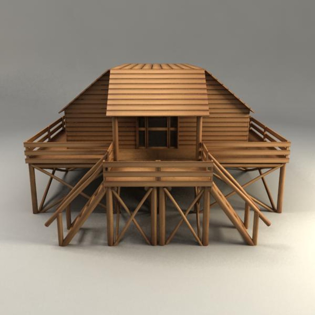 3d woodhouse wood house model