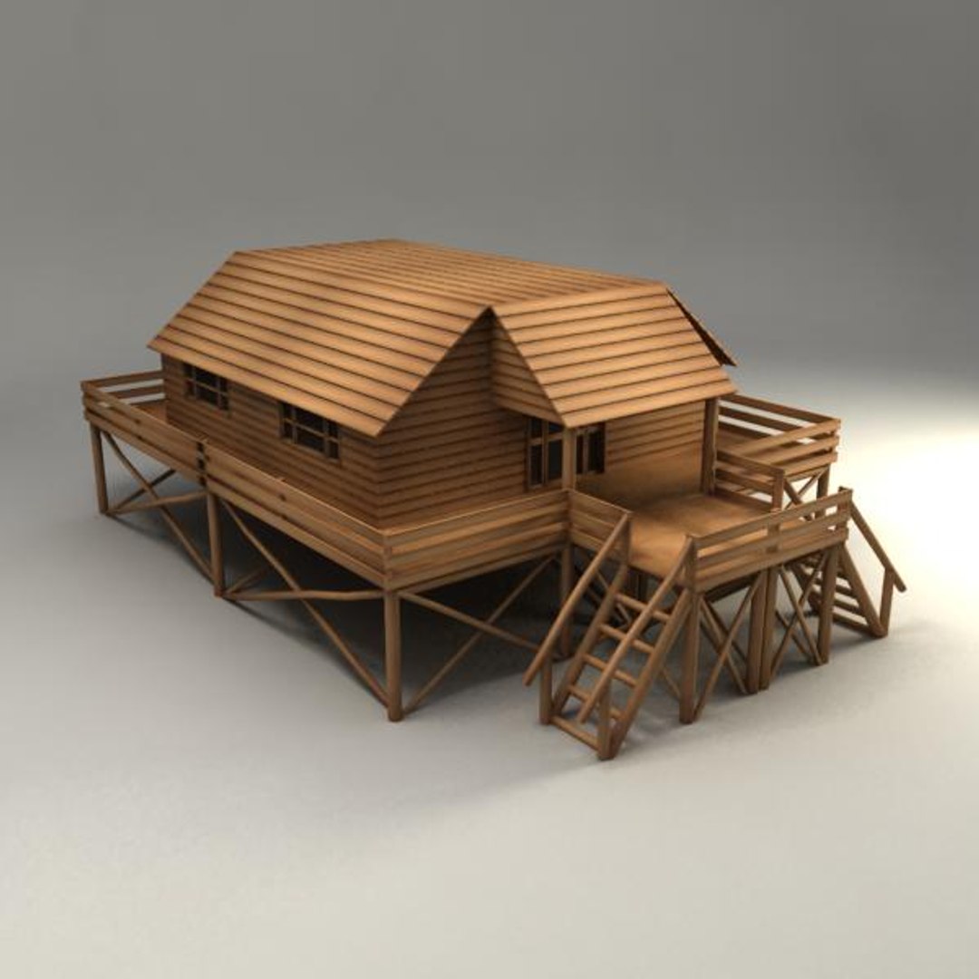 3d woodhouse wood house model