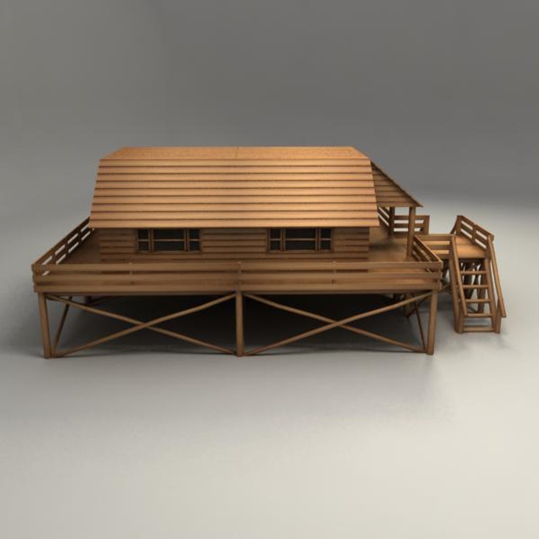 3d woodhouse wood house model