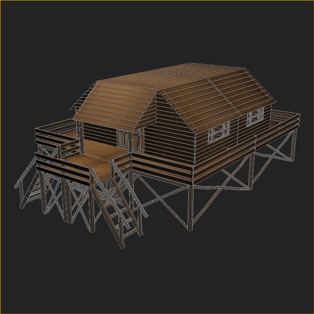 3d woodhouse wood house model