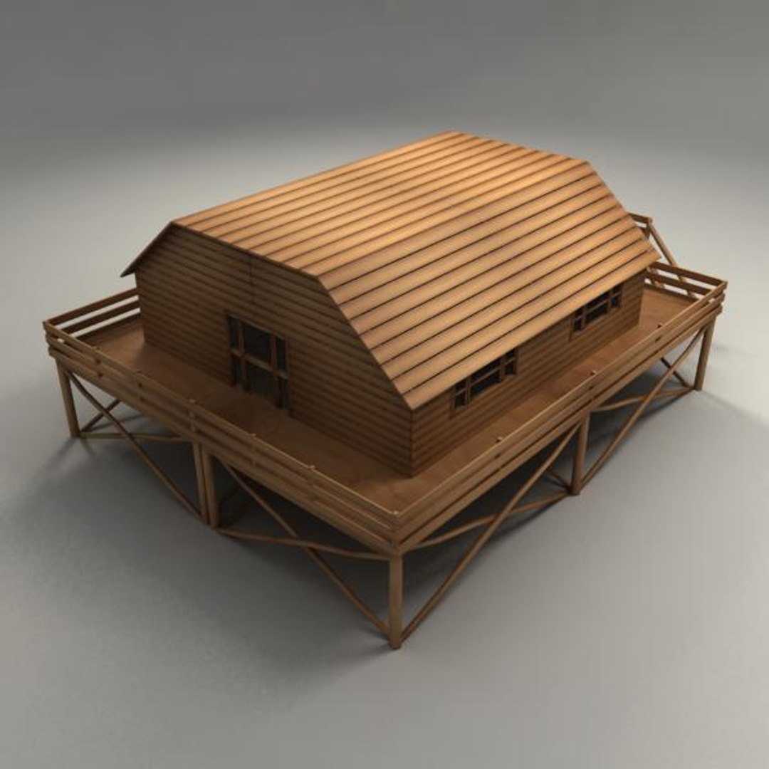 3d woodhouse wood house model