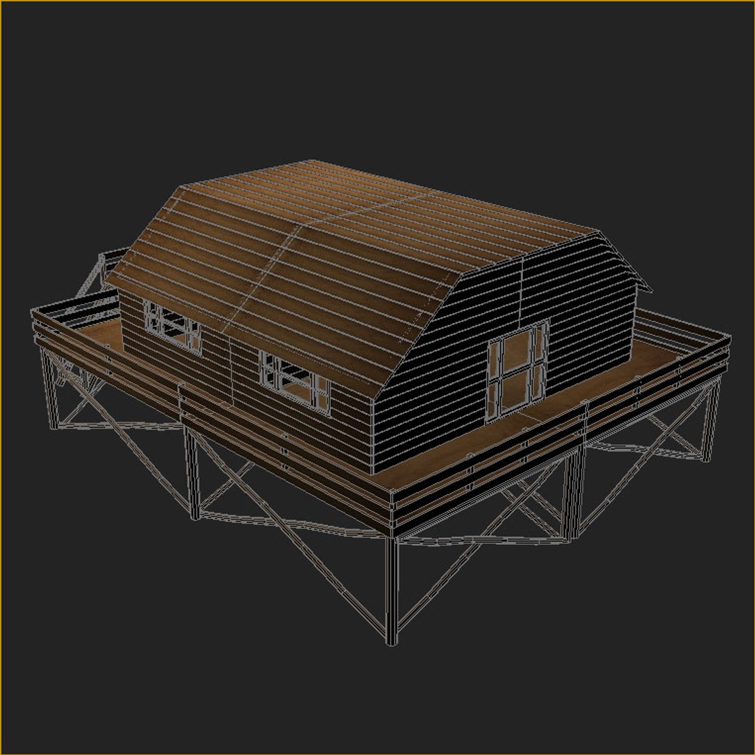 3d woodhouse wood house model