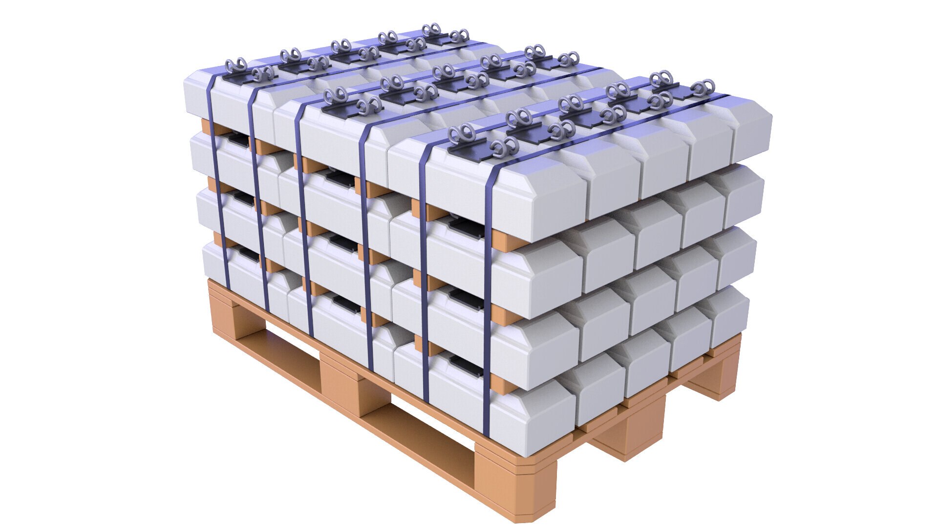 Pallet With Railway Sleeper 23 3D - TurboSquid 2096410