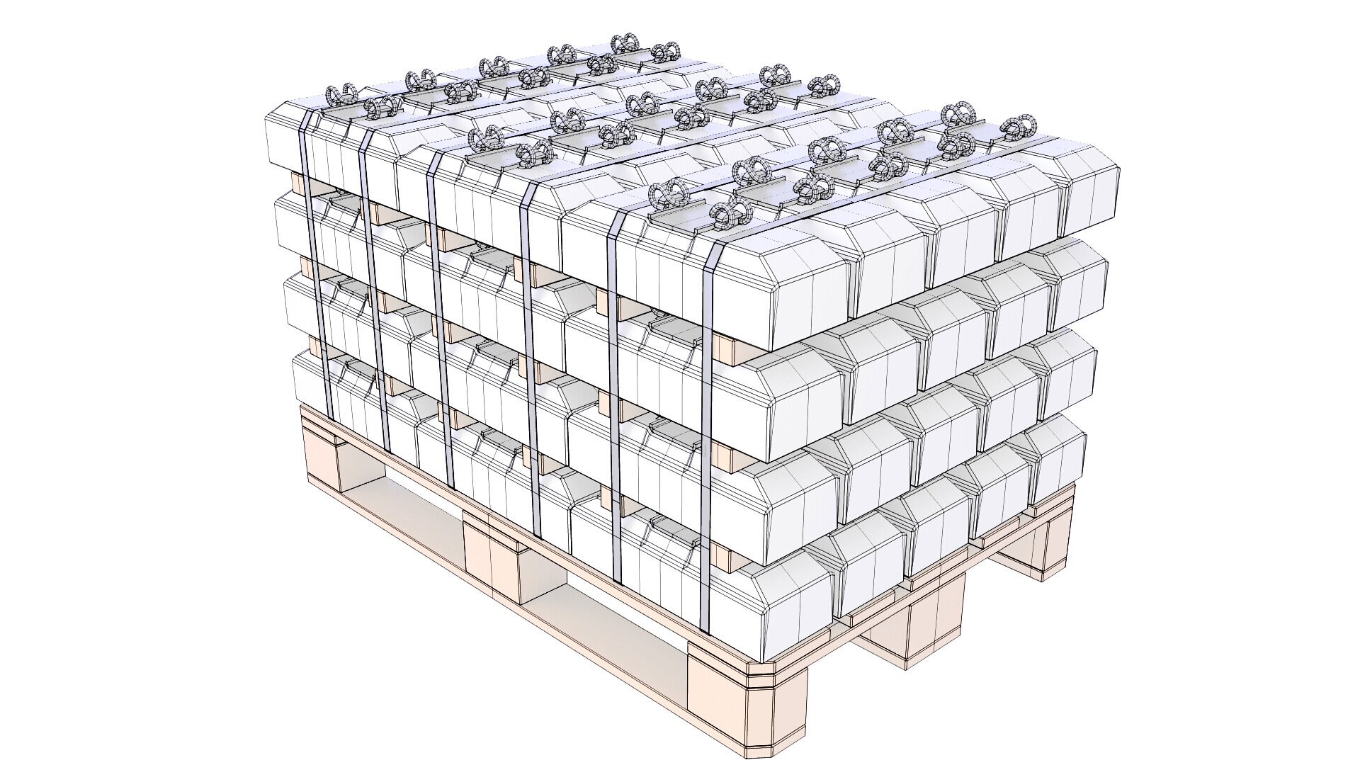 Pallet With Railway Sleeper 23 3D - TurboSquid 2096410
