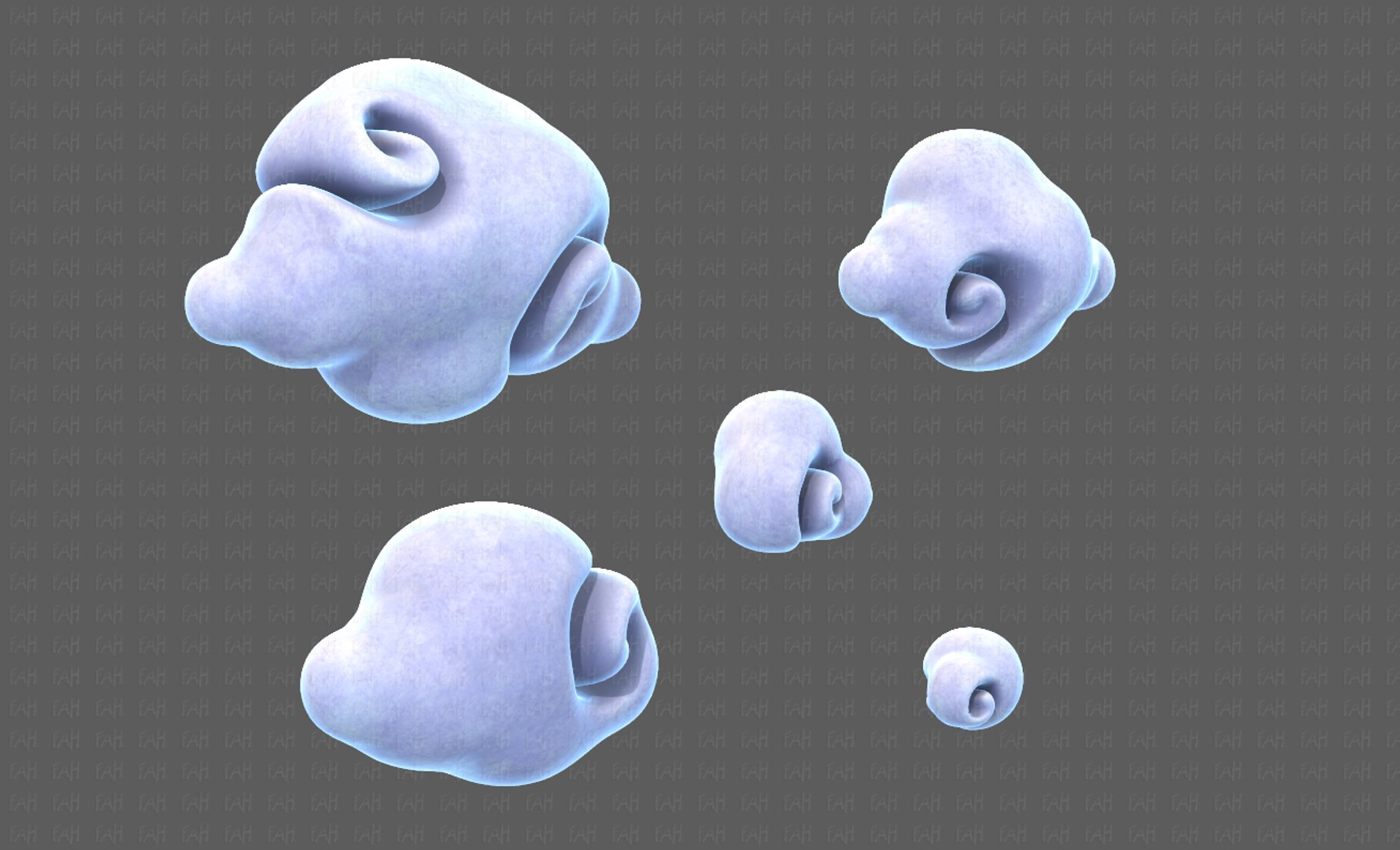 Clouds cartoon V04 3D model - TurboSquid 2034362