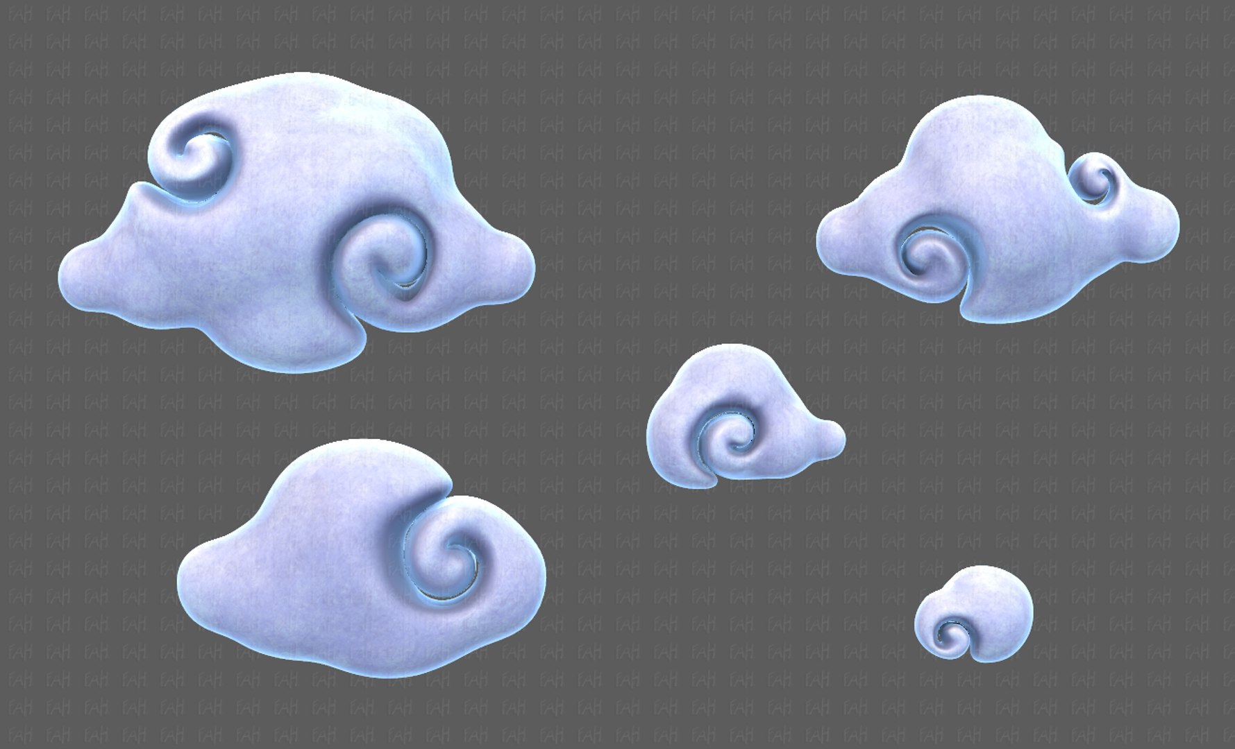 Clouds cartoon V04 3D model - TurboSquid 2034362