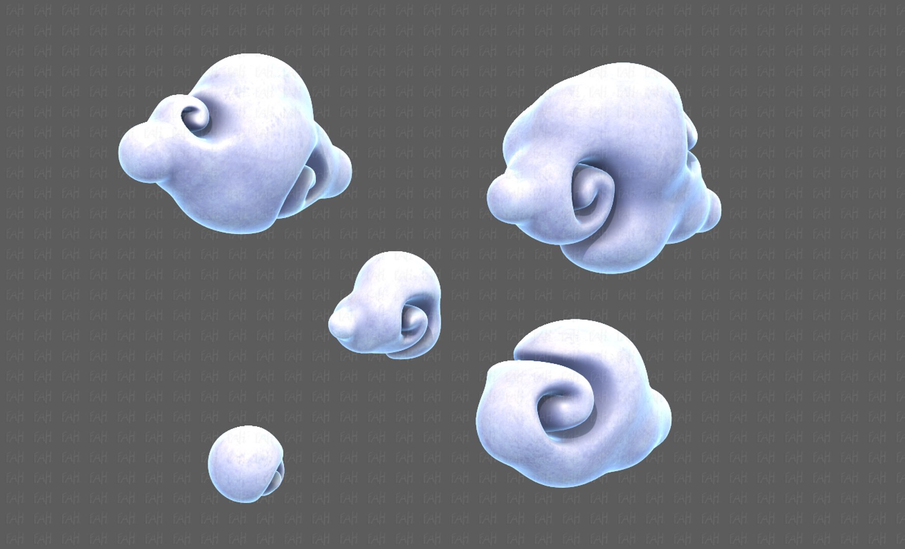 Clouds cartoon V04 3D model - TurboSquid 2034362