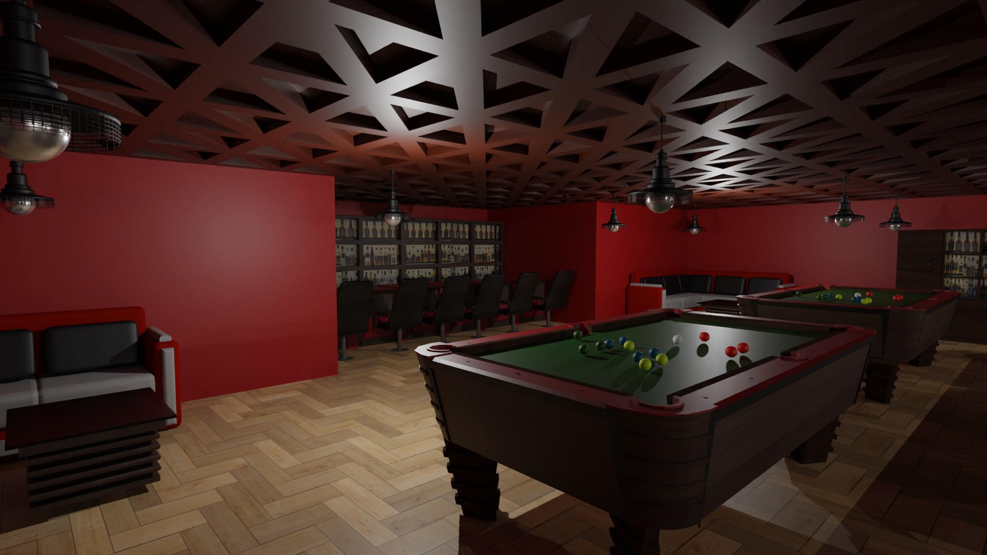 3D Billiard Room - TurboSquid 2161397