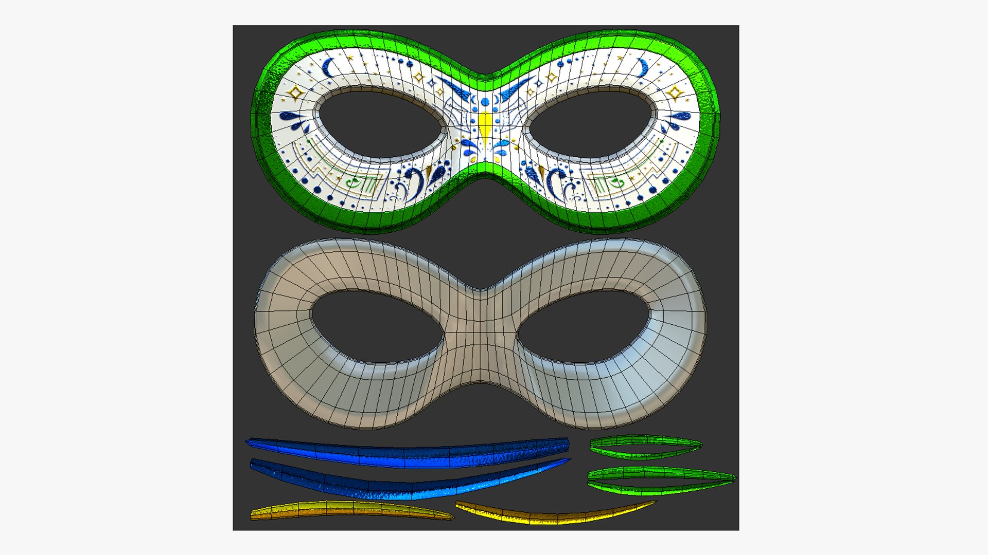 Carnival Mask I03 Brazilian - Costume Character Design 3D Model ...