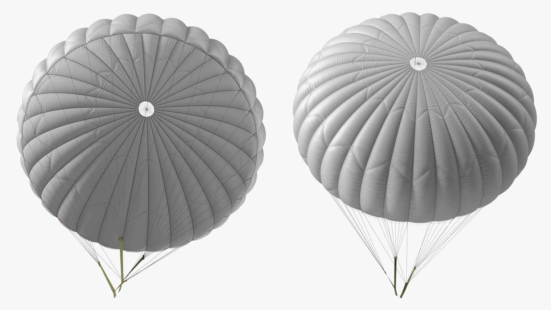3D Model Dome Gray Parachute - TurboSquid 2222179