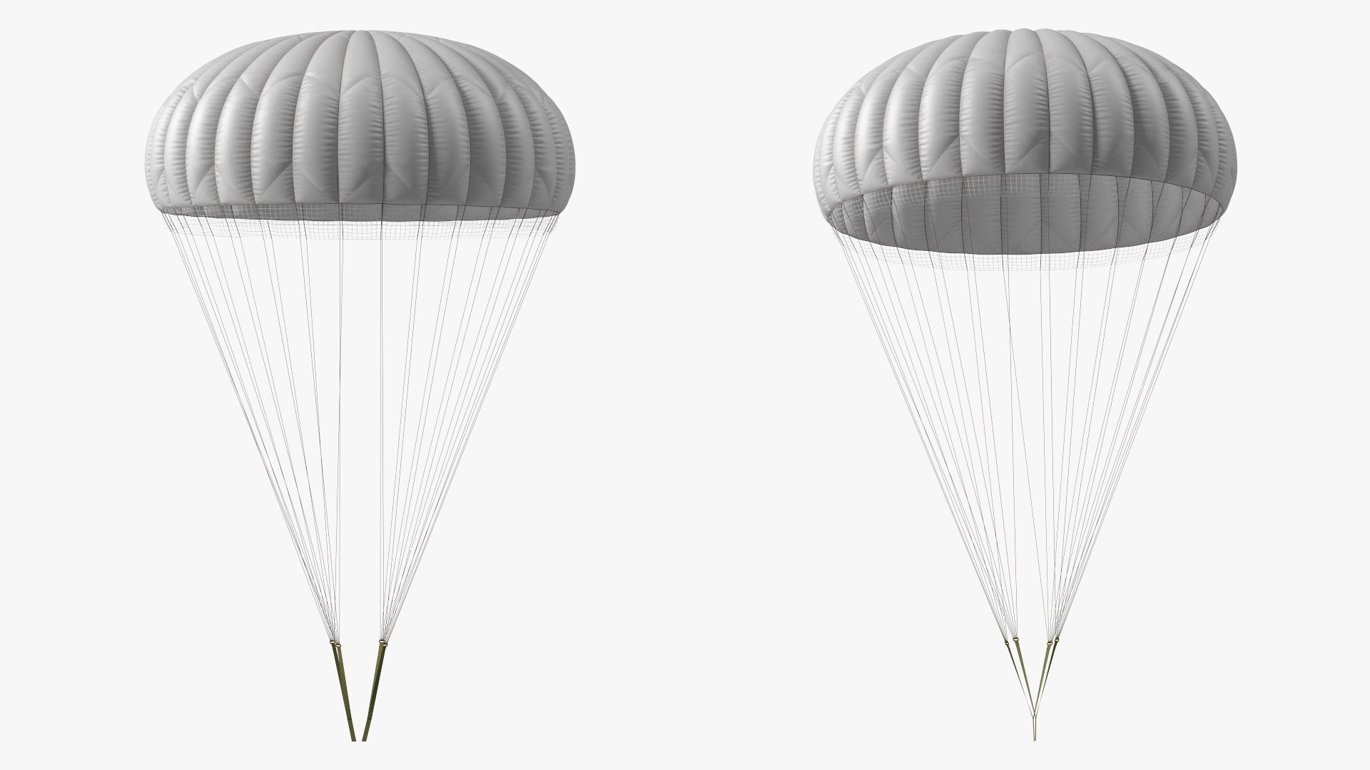 3D Model Dome Gray Parachute - TurboSquid 2222179