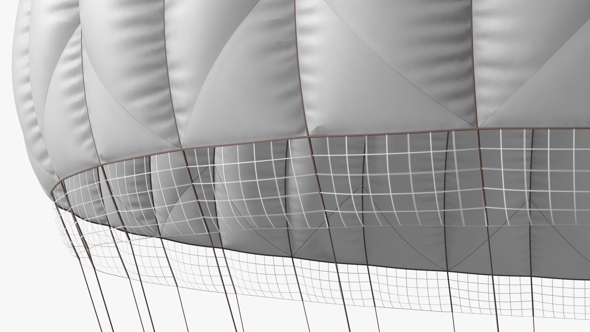 3D Model Dome Gray Parachute - TurboSquid 2222179