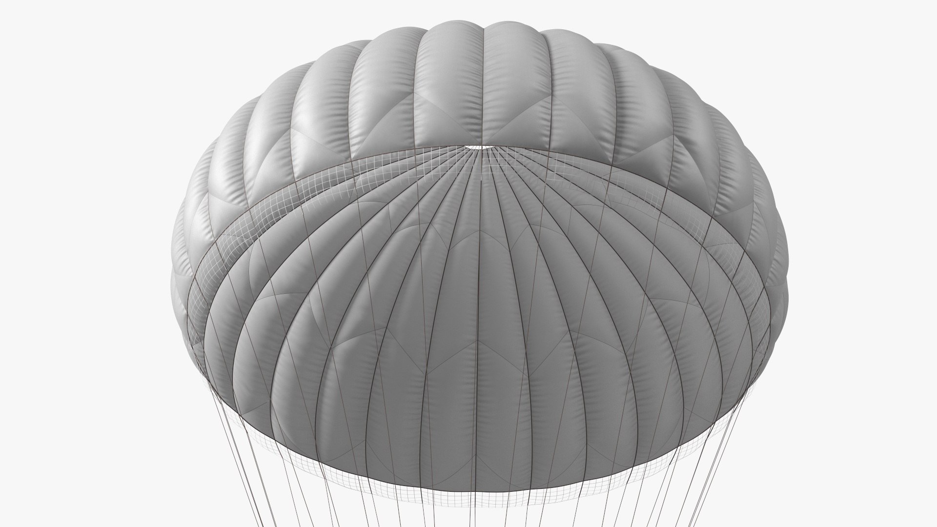 3D Model Dome Gray Parachute - TurboSquid 2222179